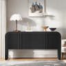 Ebern Designs 4-door Sideboard With Stripe Design, Adjustable Shelves And Curved Edge | Wayfair